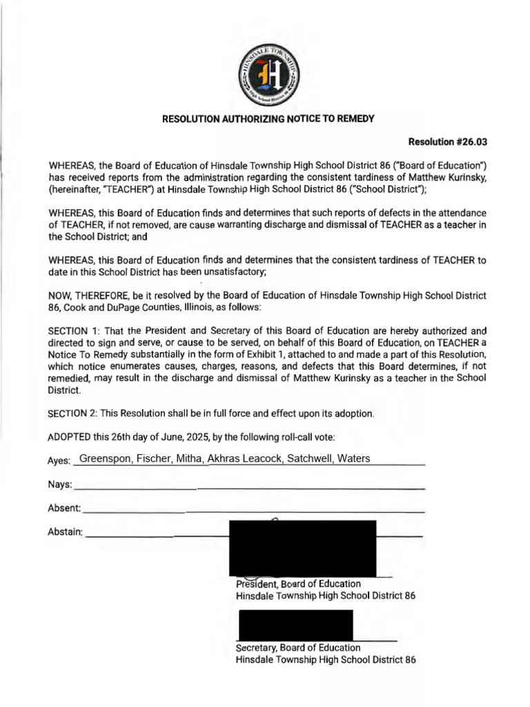Notice to Remedy for Matt Kurinsky | PDF