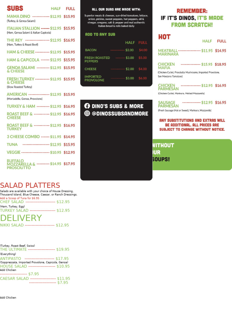 Dino Menu | PDF
