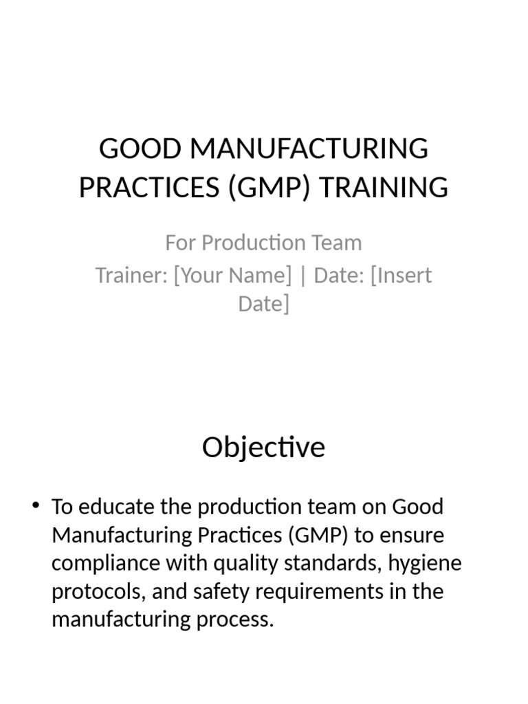 GMP Training Presentation | PDF