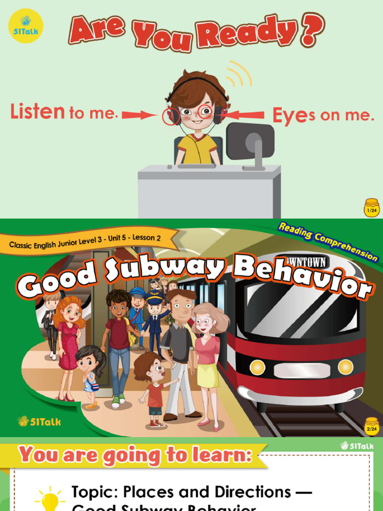 Level 3 - Unit 5 - Lesson 2 - Good Subway Behavior | PDF