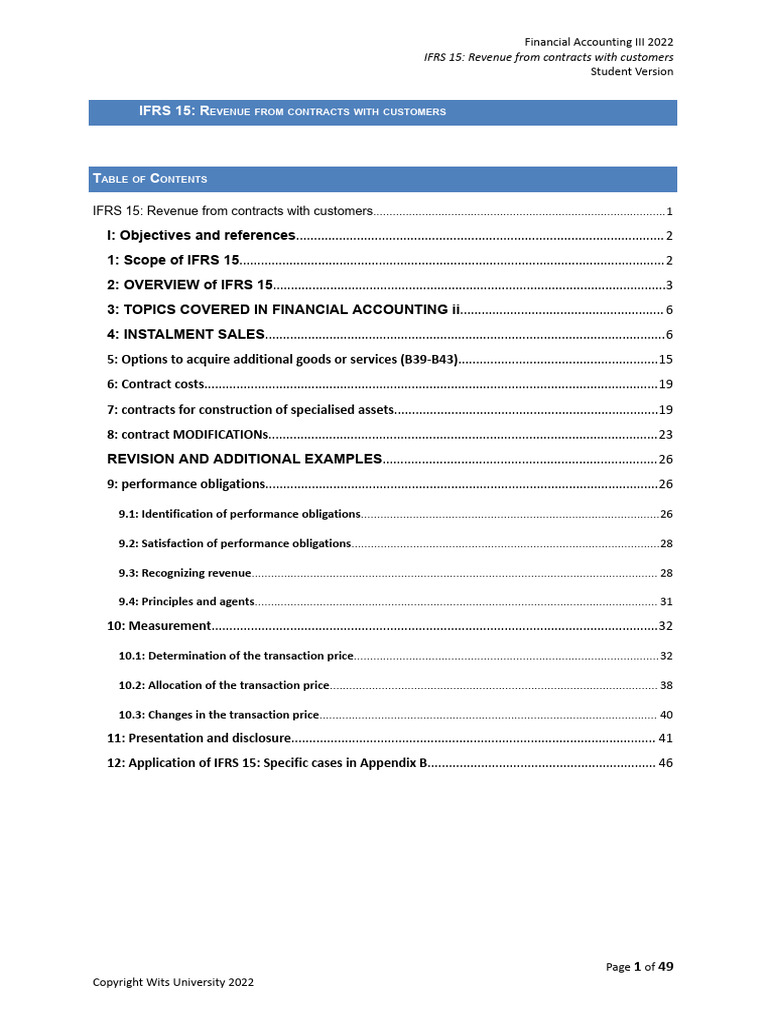IFRS 15 Revenue 2022 - SV | PDF | Gross Income | Financial Accounting
