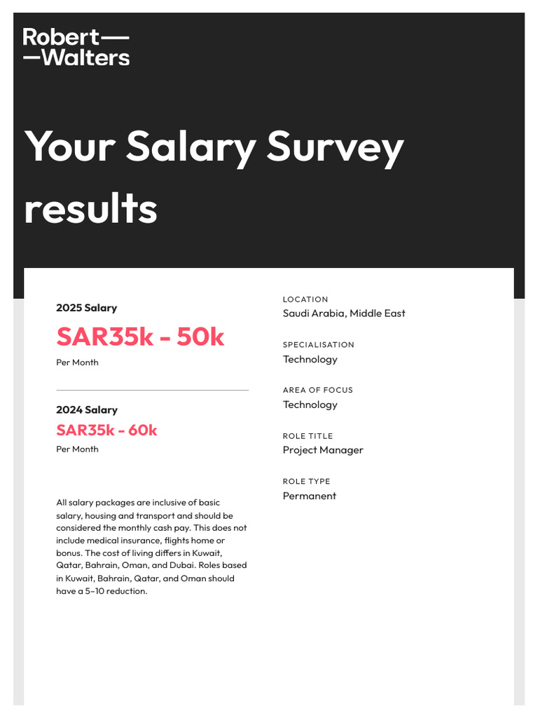 Robert Walters Salary Survey | PDF | Cost Of Living | Chief Information ...