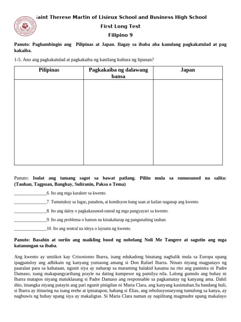 Grade 9 Examsf | PDF