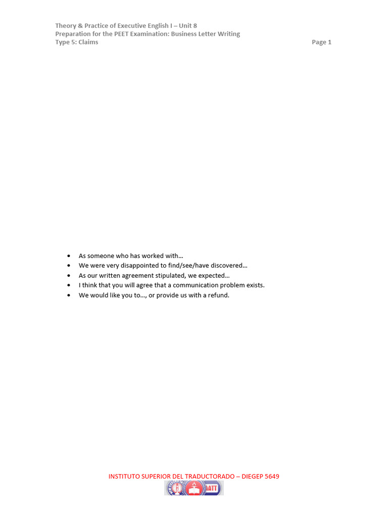 Unit 07 - Business Correspondence - Type 5 | PDF