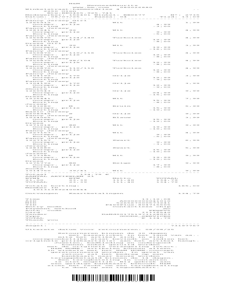 Storereceipt | PDF