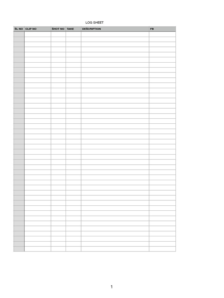 Log Sheet | PDF