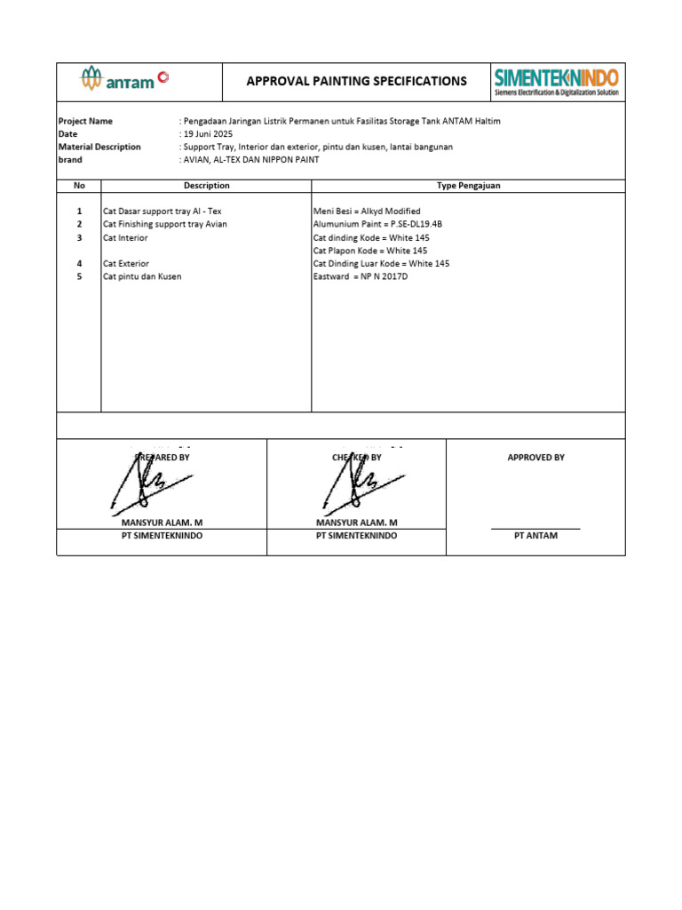 Approval Painting Specifications 2 | PDF