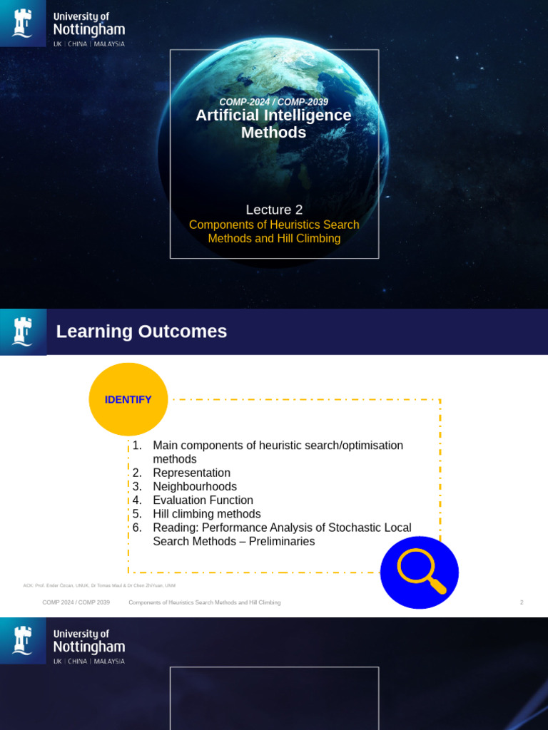 Lecture 2 - Components of Heuristics Search Methods and Hill Climbing | PDF | Mathematical ...