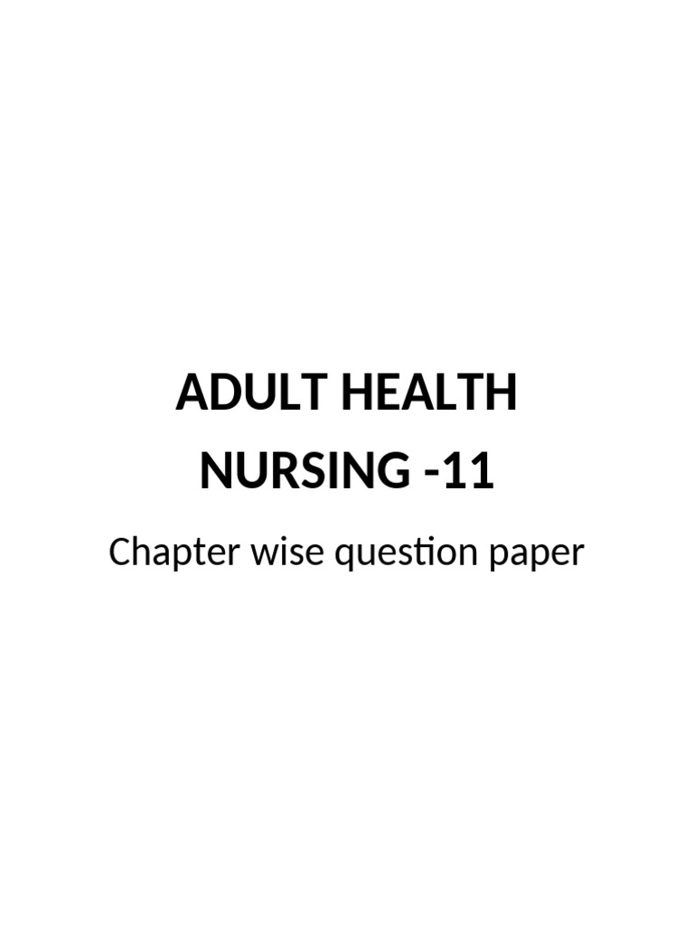 Adult Health Nursing 2 Chapter Wise. | PDF | Chemotherapy | Cancer