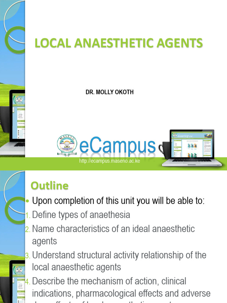 Lecture 18 - Local Anaesthetic Agents | PDF | Anesthesia | Drugs