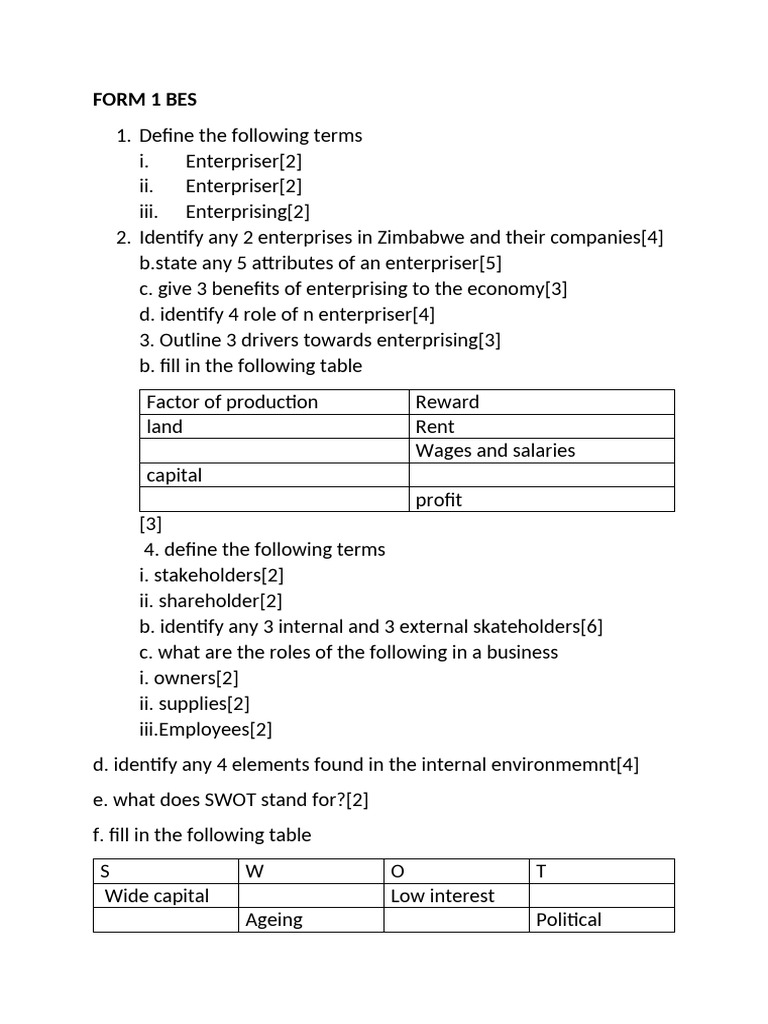 Form 1 Bes | PDF