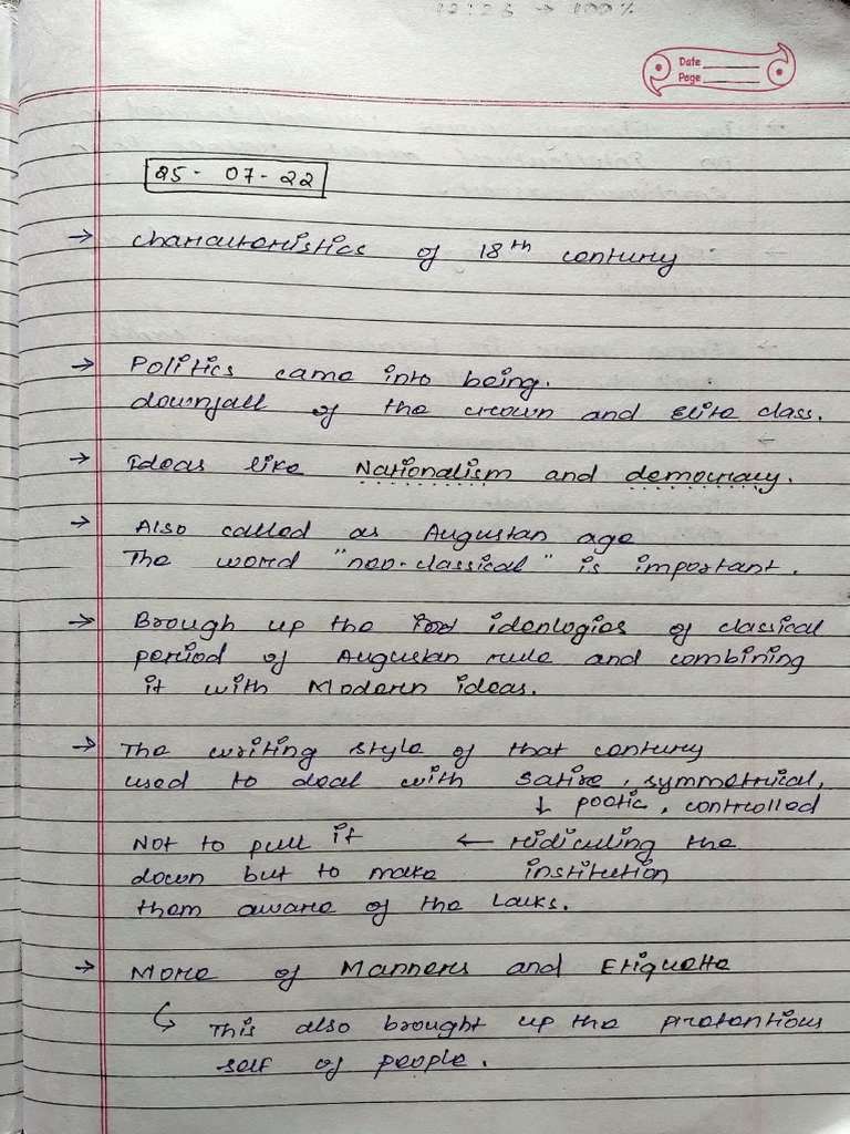18TH Century Notes | PDF