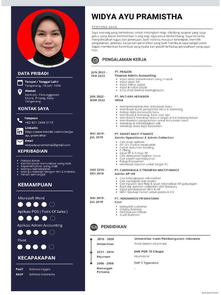 CV Widya Ayu Pramistha | PDF