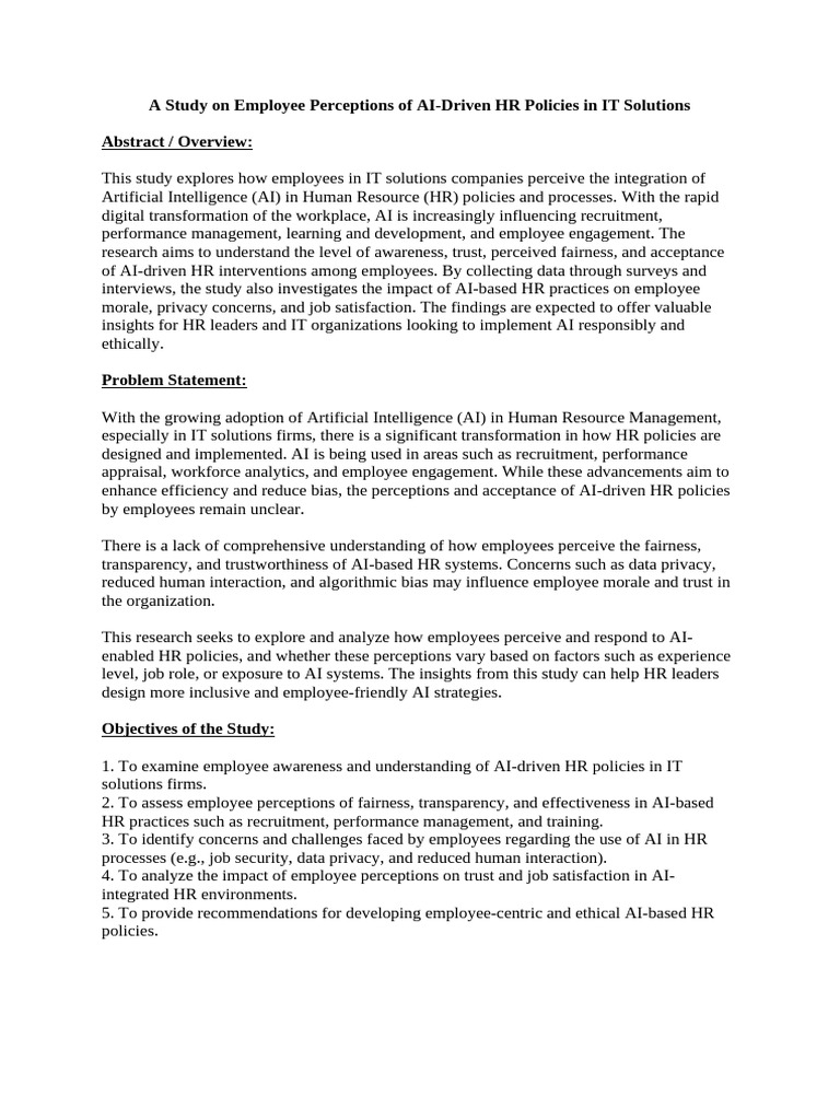 A Study On Employee Perceptions of AI-Driven HR Policies in IT ...