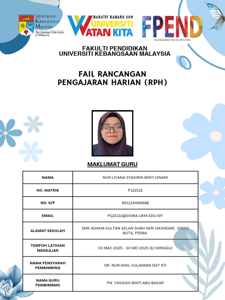 (RPH) p122131 Fail Latihan Mengajar Rancangan Pengajaran Harian Mac-Mei ...