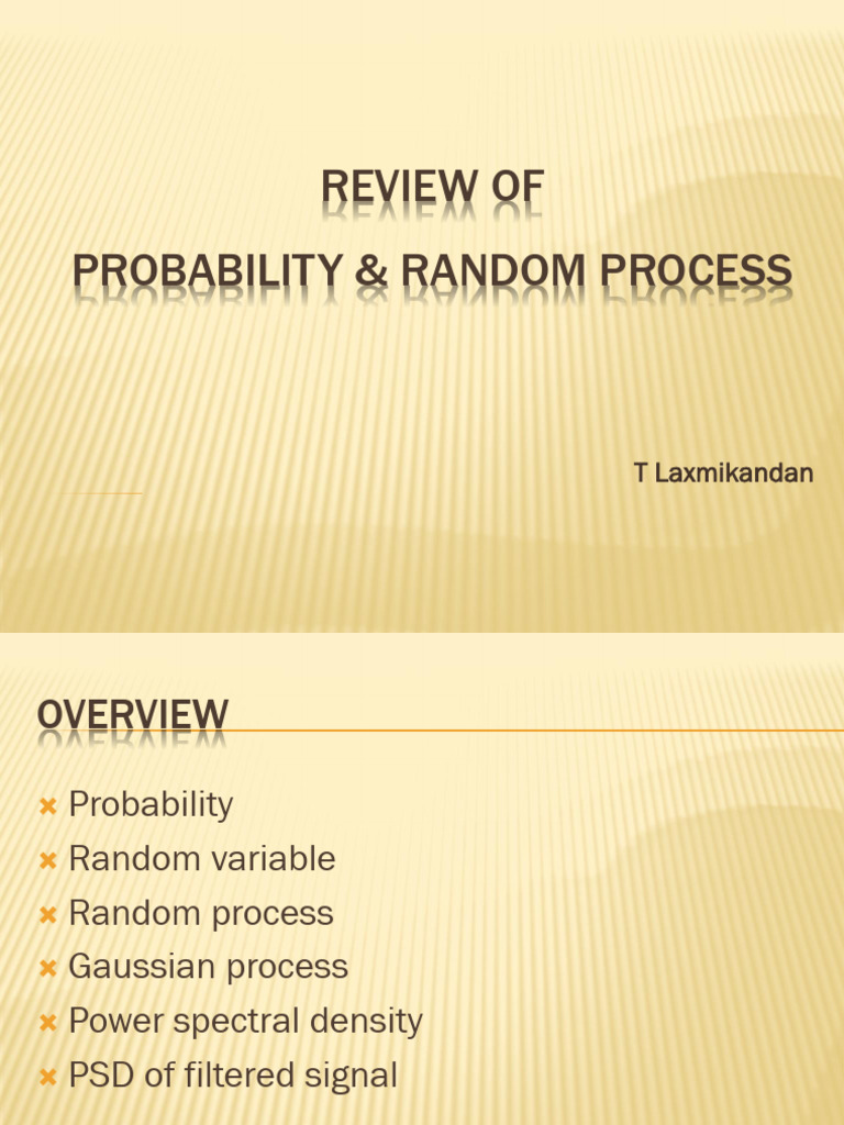 TLK Signals Systems CT Random Process | PDF | Probability Density Function | Probability ...