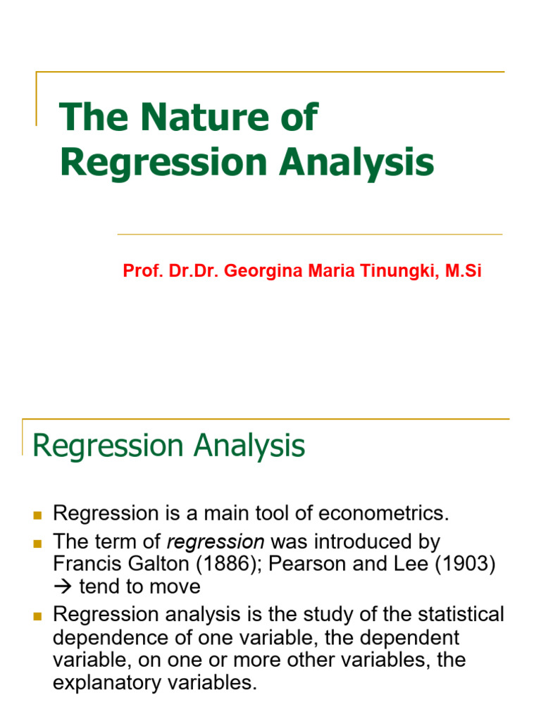 Georgina - ch1 The Nature of Regression Analysis | PDF | Dependent And Independent Variables ...
