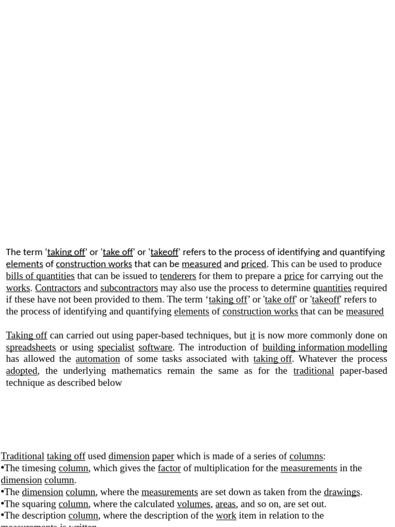 Understanding Construction Takeoff Process | PDF | Multiplication | Length