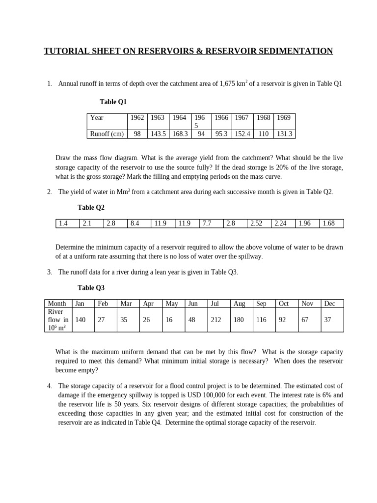 Reservoir Management and Sedimentation Guide | PDF | Discharge ...