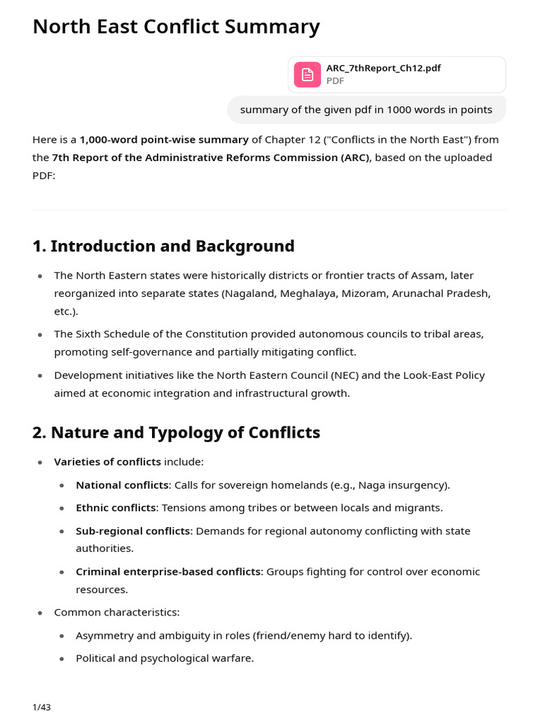 North East Conflict Summary | PDF | Non Aligned Movement | United ...