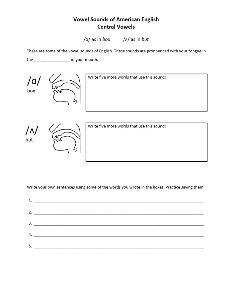 Central Vowels Handout | PDF