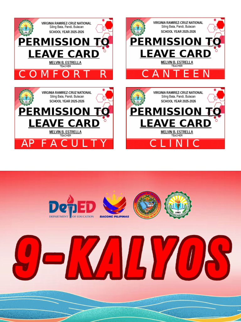 Permission To Leave Card | PDF