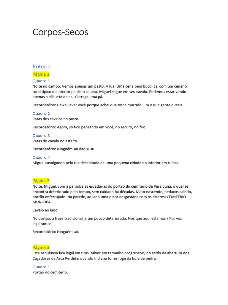 Exemplo-Roteiro-Script | PDF | Cavalos