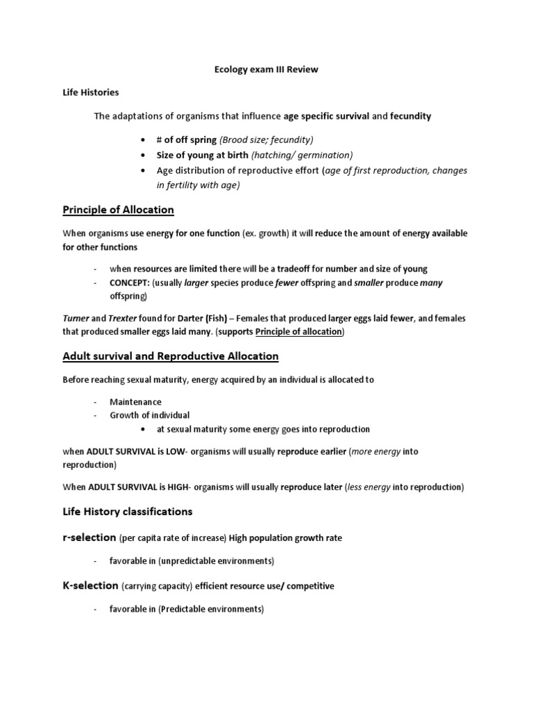 Principles of Ecology Study Guide Test 3 Temple Univ | PDF ...