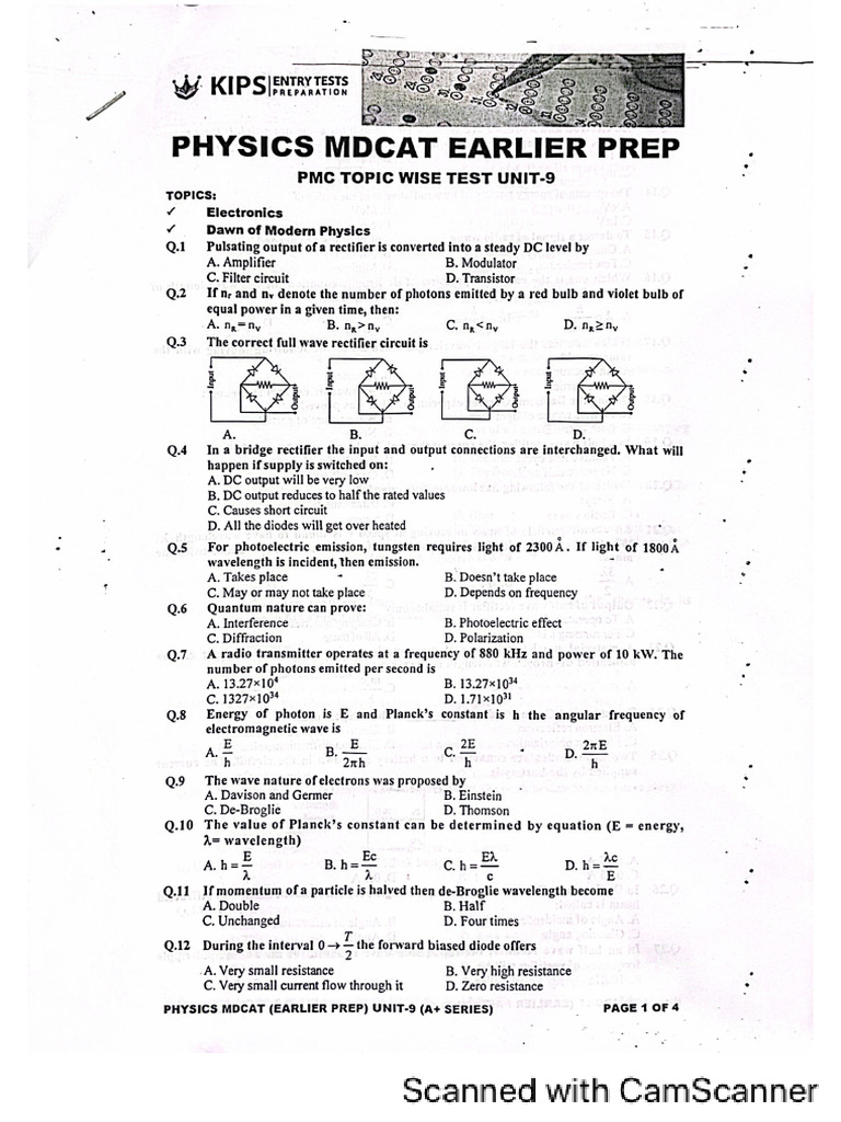 Phy Unit 9 (A+ Series) | PDF