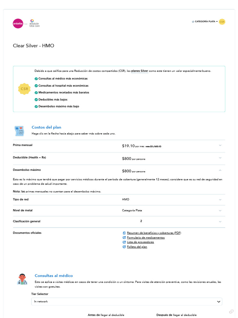 Plan de Francisco 19$ Ambetter | PDF | Hospital | Cuidado de la salud