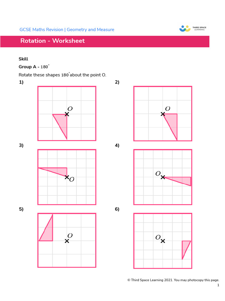 Third Space Learning Rotation GCSE Worksheet Modified (1) | PDF | Shape ...