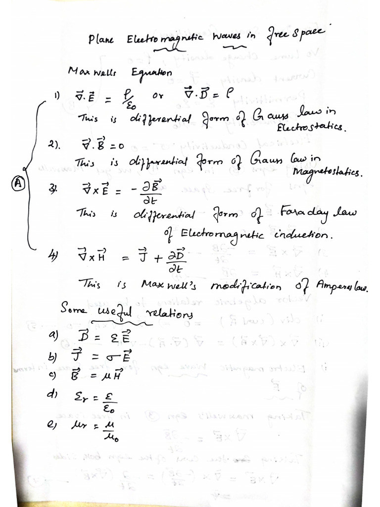 EM Wave Equation Free Space Scanned | PDF
