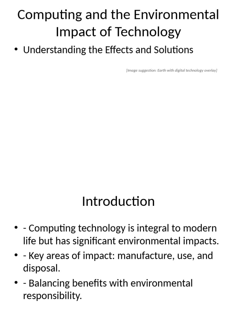 Computing Environmental Impact Presentation | PDF | Electronic Waste ...
