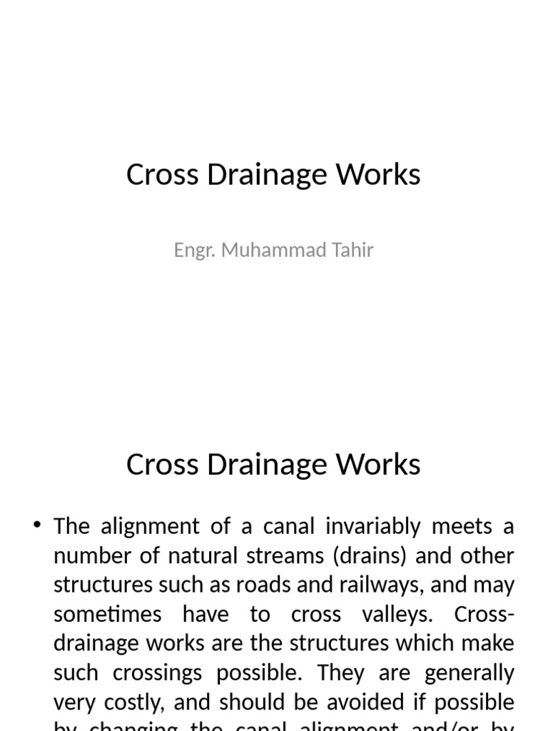 Overview of Cross Drainage Structures | PDF | Canal | Drainage