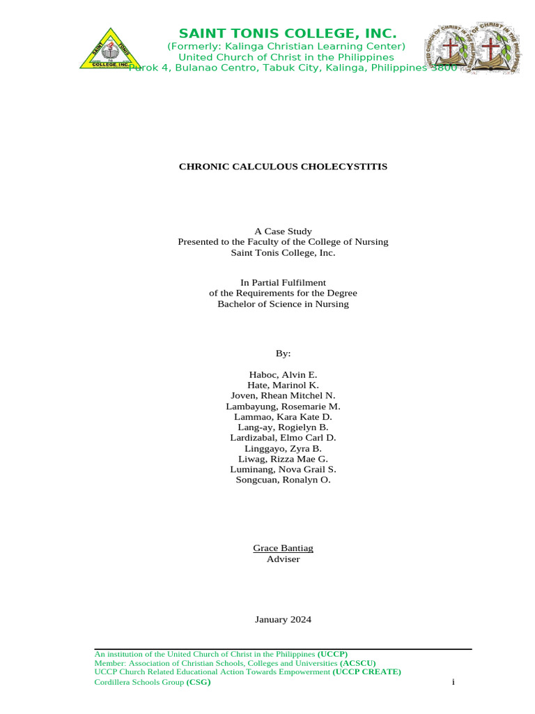 Case Study on Chronic Calculous Cholecystitis | PDF | Clinical Medicine ...
