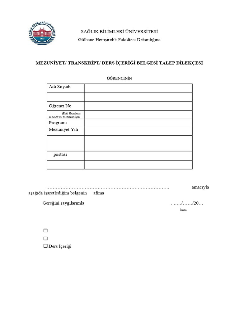 Transkript Ders Icerigi Talep Dilekcesi 5cfc0a33 2 | PDF