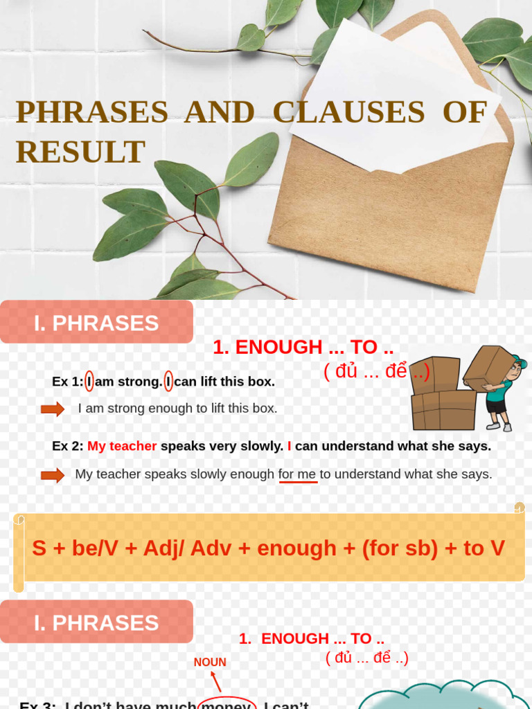 Result Clauses and Phrases Explained | PDF | Furniture
