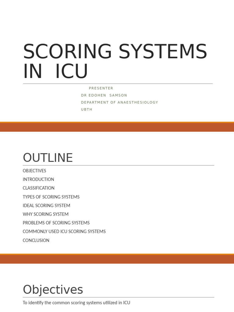 Scoring Systems in Icu | PDF | Intensive Care Medicine | Intensive Care Unit