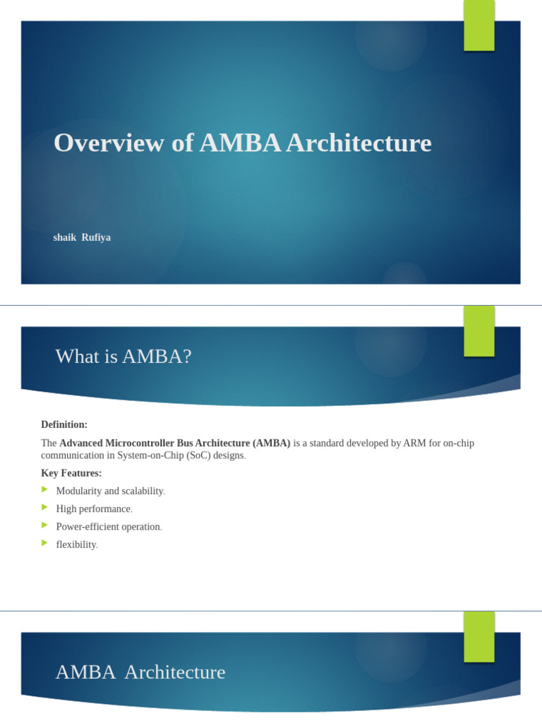 Overview of AMBA Architecture | PDF