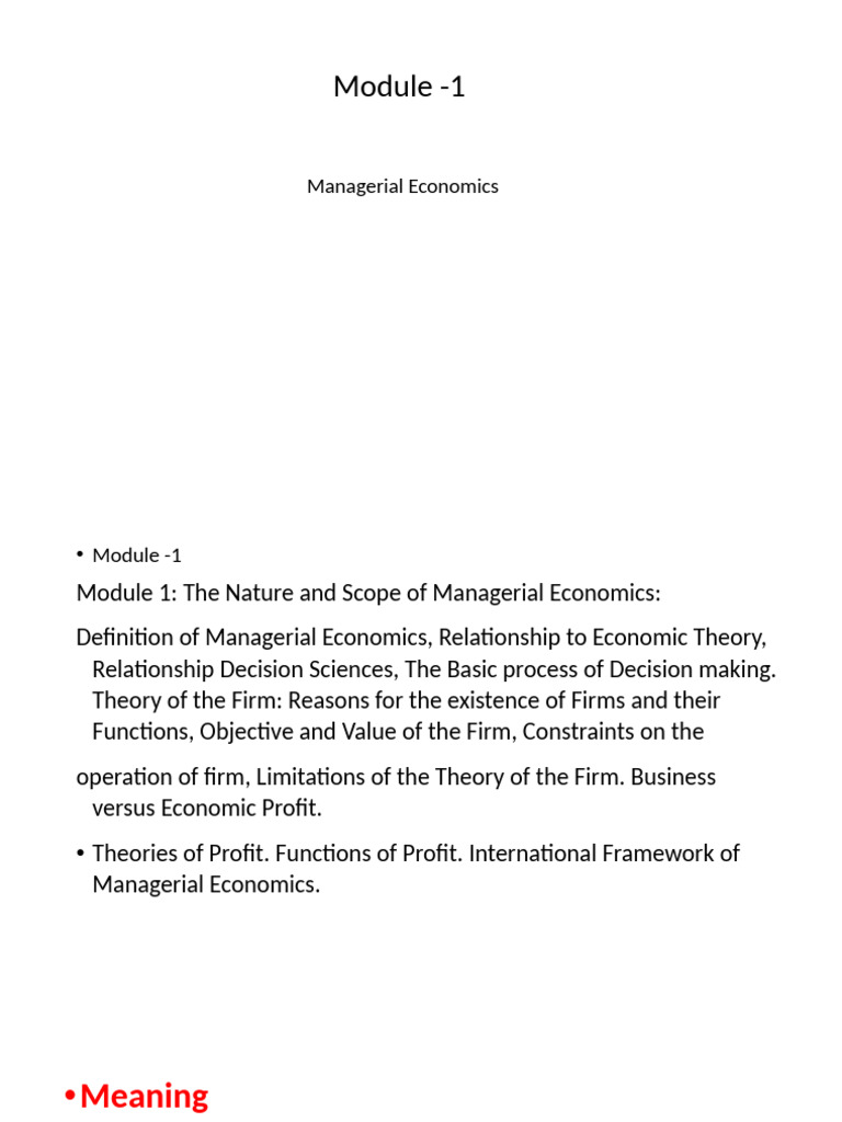 Mod1 Man Eco (Autosaved) | PDF | Economics | Decision Making