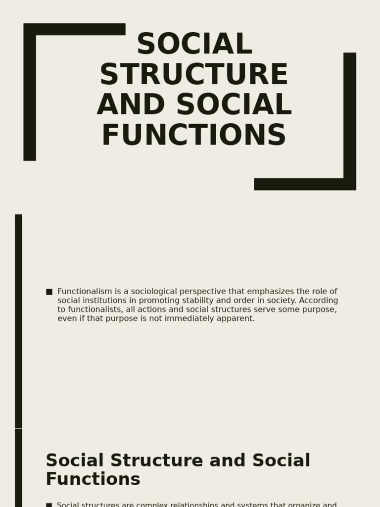 Social Structures and Functions Explained | PDF | Health Care | Social ...