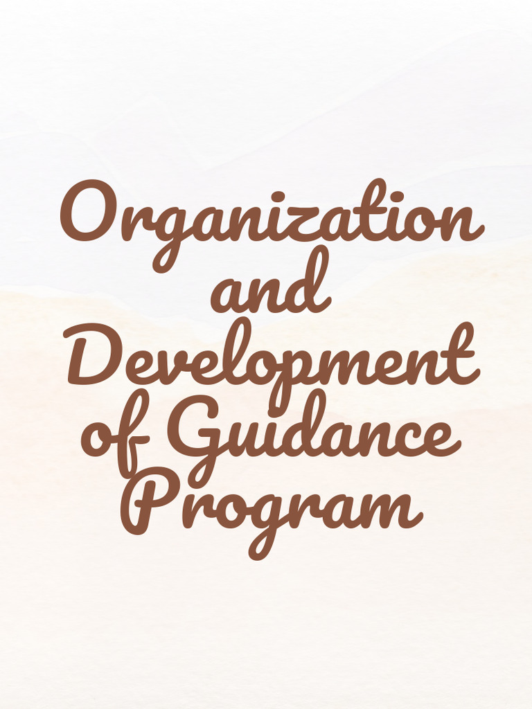 Guidance Program Organization and Development | PDF | Counseling ...