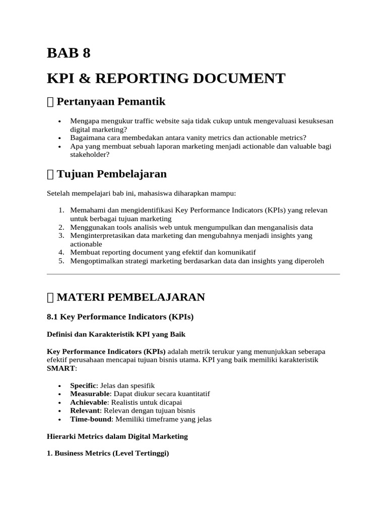 BAB 8 As Rps | PDF | Analytics | Performance Indicator