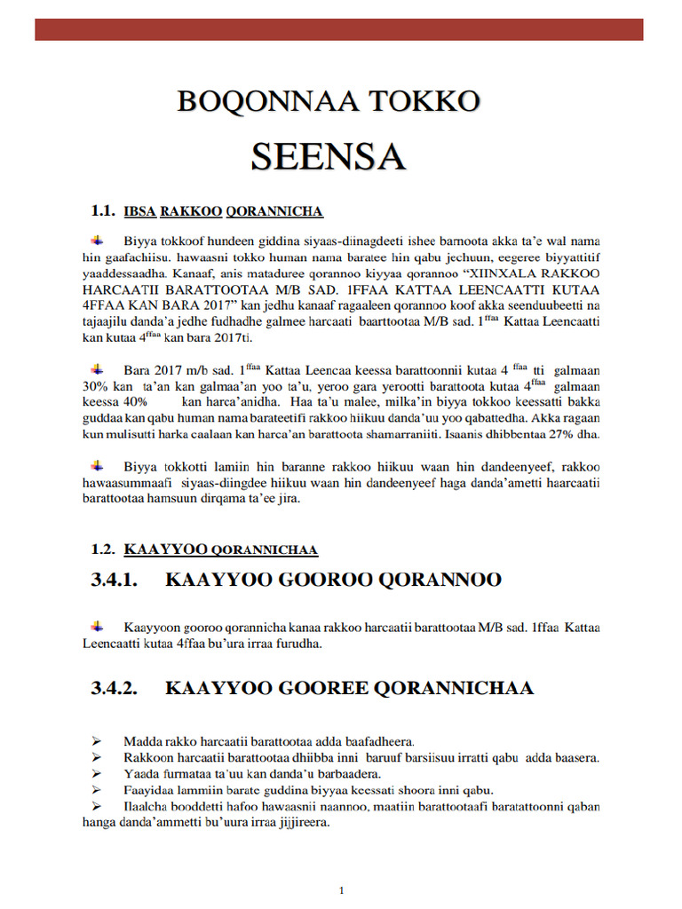 Gabaasa Qorannoo 1-3 | PDF