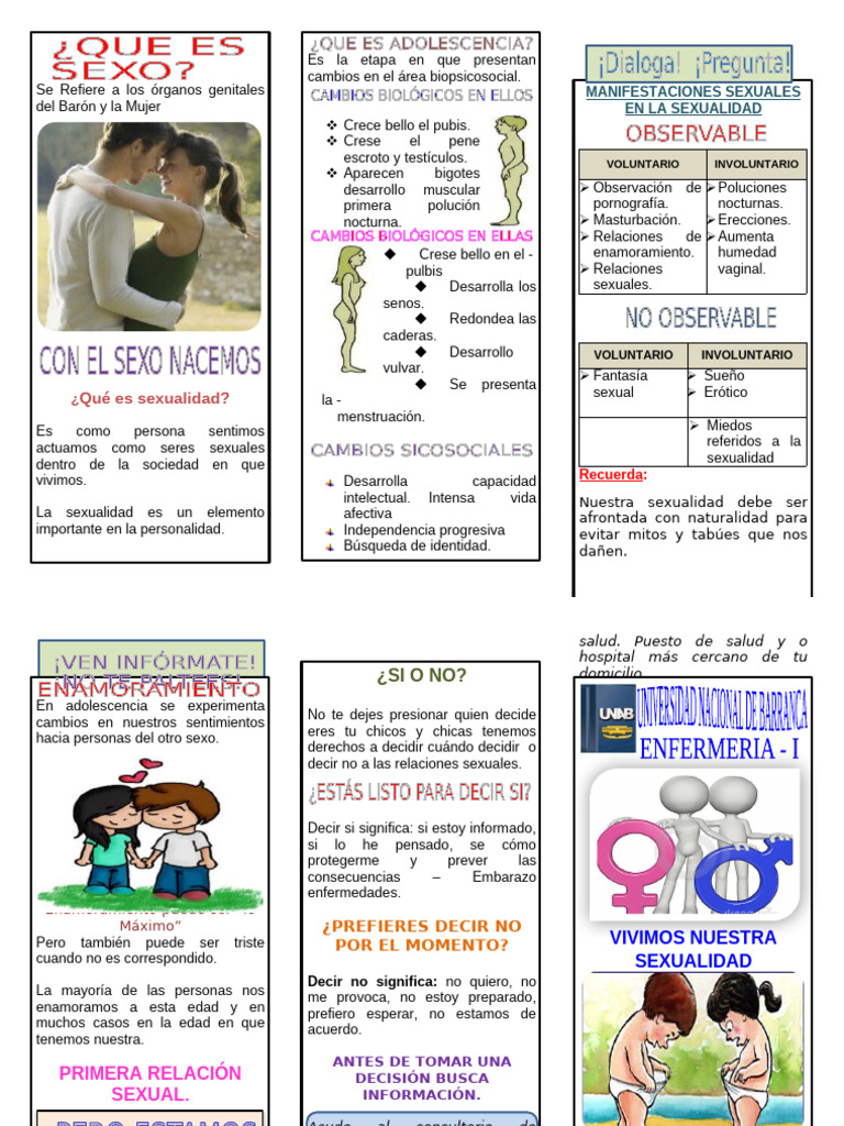 Triptico Sexualidad | PDF | La sexualidad humana | Adolescencia
