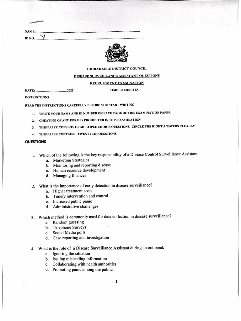 Hsa Questions - 2023 Chiradzulu | PDF