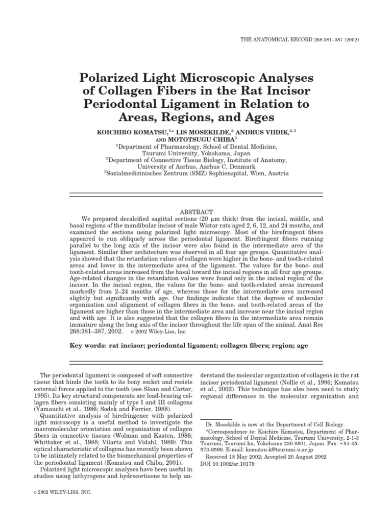 PDL in Polarised Microscope | PDF | Human Tooth | Periodontology