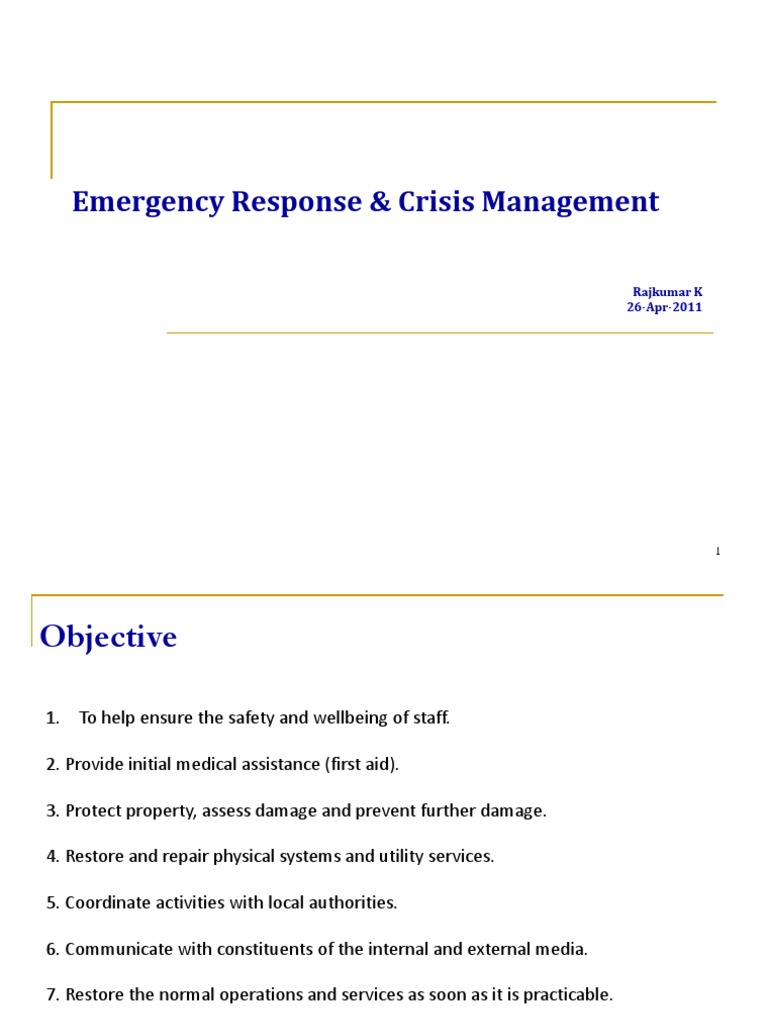 Emergency Response Crisis Management | PDF