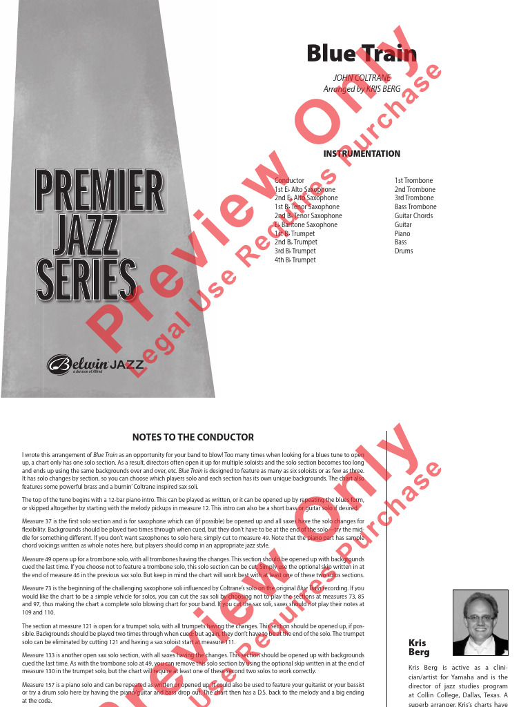 Blue Train | PDF | Saxophone | Tenor Saxophone