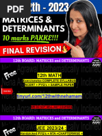 Matrices Formula Sheet Class12 2025-26 | PDF